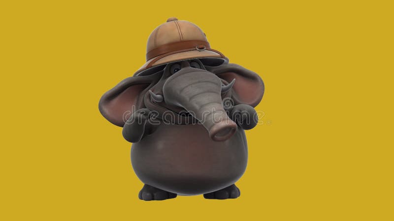 Fun 3D cartoon elephant stock footage. Video of jungle - 376420558