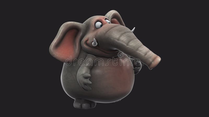 Fun 3D cartoon elephant stock footage. Video of animal - 350303866