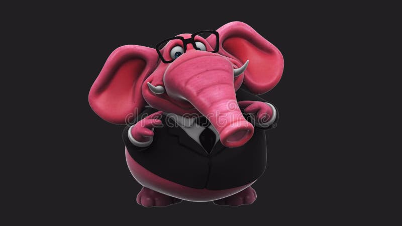 Fun 3D cartoon elephant stock video. Video of elephant - 350315671