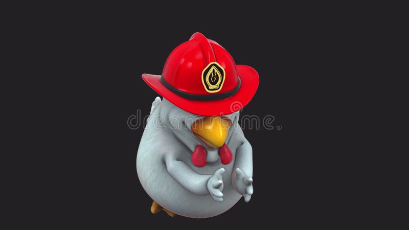 Fun 3D Cartoon Firefighter Chicken Stock Video - Video of rescue, chick ...