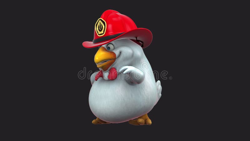 Fun 3D Cartoon Firefighter Chicken Stock Video - Video of firefighting ...
