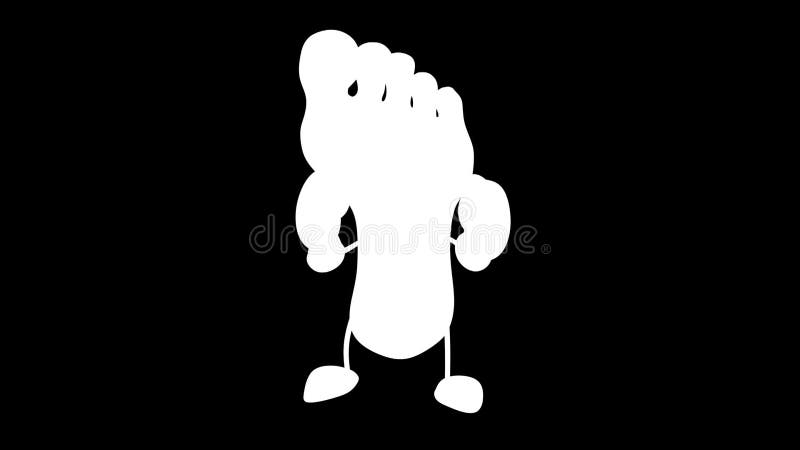 Fun 3D cartoon foot stock footage. Video of boxing, anatomy - 206549756