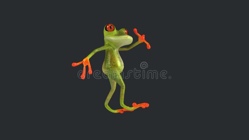 Fun 3D cartoon frog stock video. Video of green, dance - 308072995