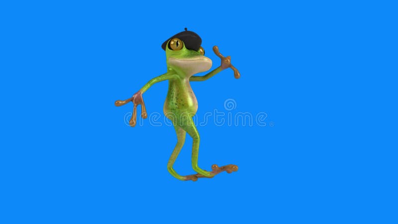 Fun 3D cartoon frog stock footage. Video of tree, france - 308073392