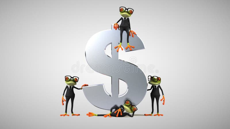 Fun 3D cartoon frogs stock footage. Video of money, animal - 320387624