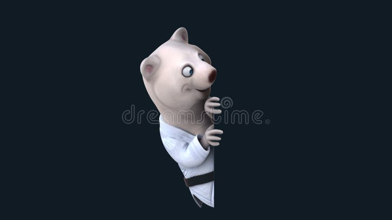 Fun 3D Cartoon Karateka Bear Stock Video - Video of kata, discipline ...