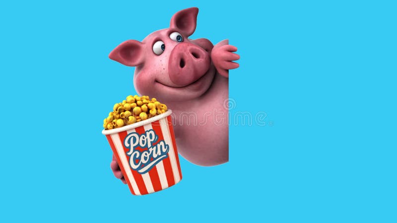 Fun 3D cartoon pig stock video. Video of pork, animal - 378997293
