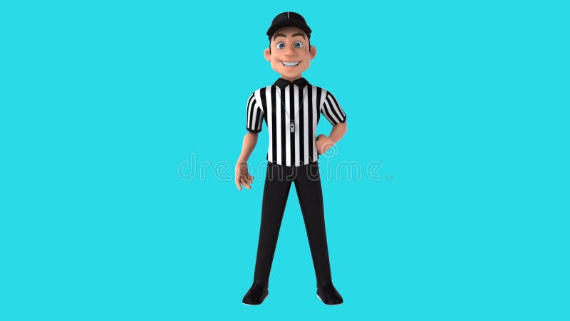 Fun 3D cartoon referee stock video. Video of game, sport - 338475819