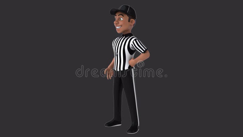 Fun 3D cartoon referee stock footage. Video of cartoon - 338476114