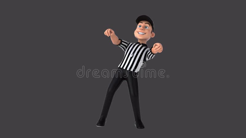 Fun 3D Cartoon Referee Dancing Stock Video - Video of channel, party ...