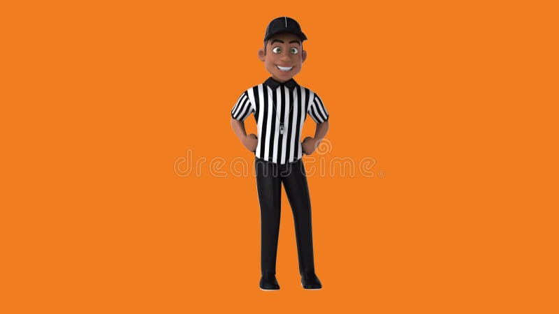3D Cartoon Referee with Thumbs Up and Down (with Alpha Channel Included ...