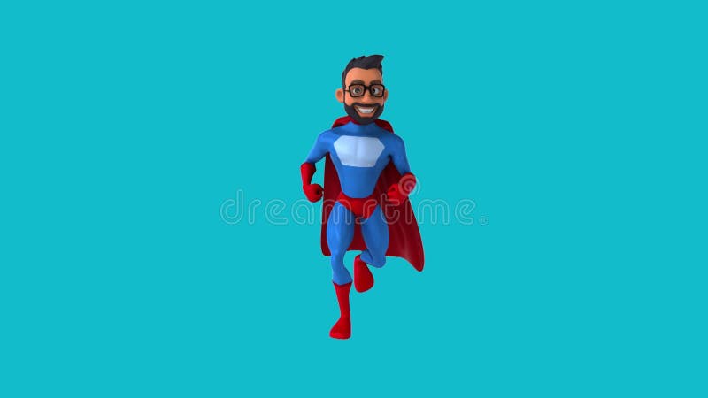3D Cartoon Superhero Walking (with Alpha Channel Stock Video - Video of ...
