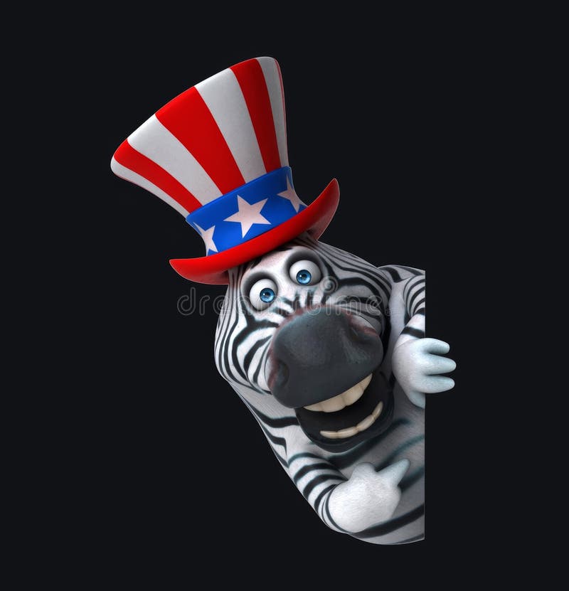 Fun 3D cartoon zebra stock illustration. Illustration of symbolism ...