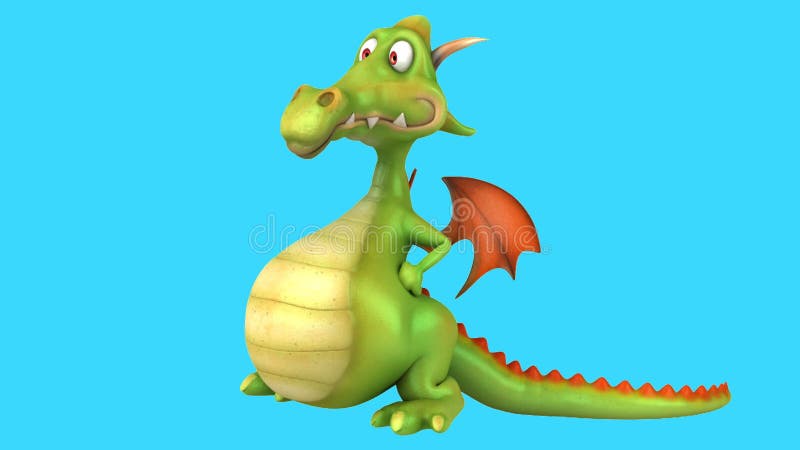 3D dragon saying hello stock video. Video of cartoon - 294149679