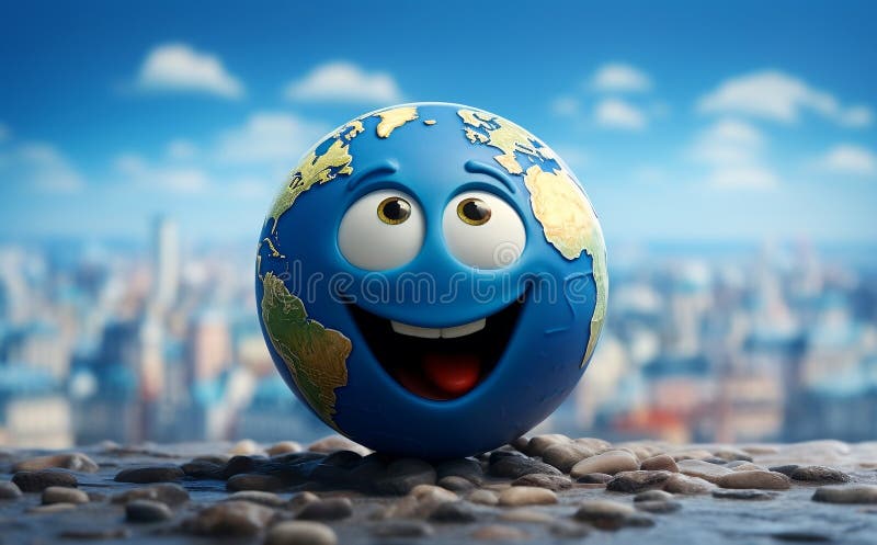Fun 3D Earth Emoji Illustration, Generative Ai Stock Illustration ...