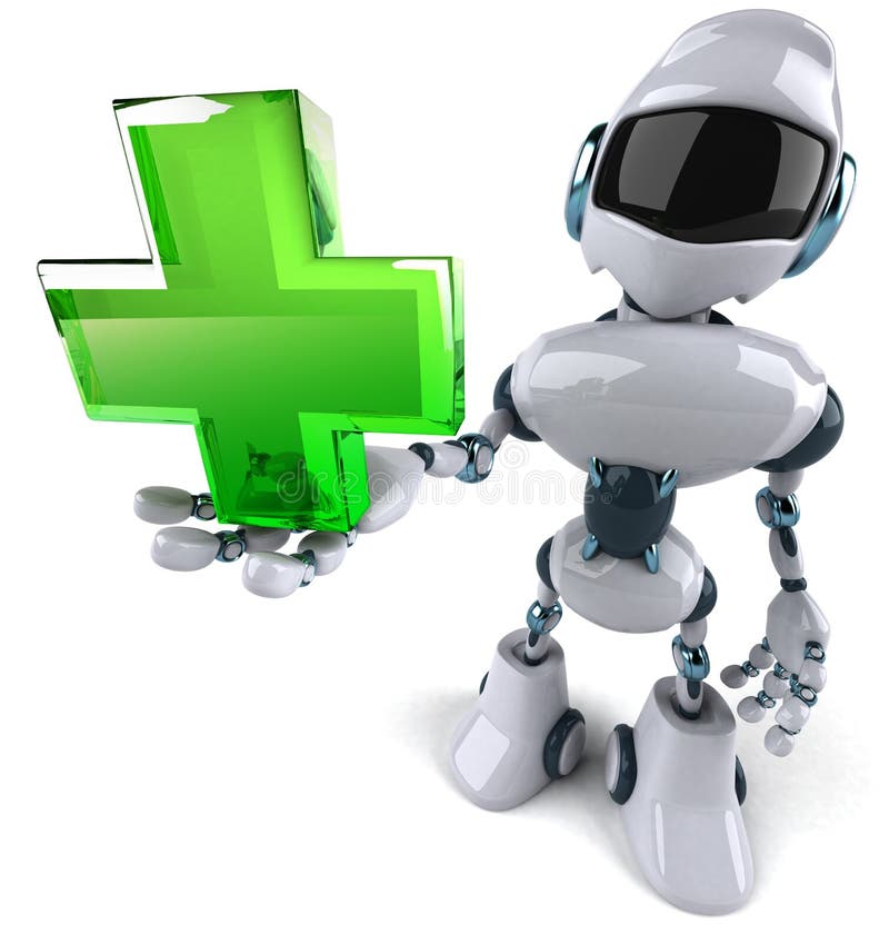 Robot with first aid kit editorial image. Illustration of cute - 16565865