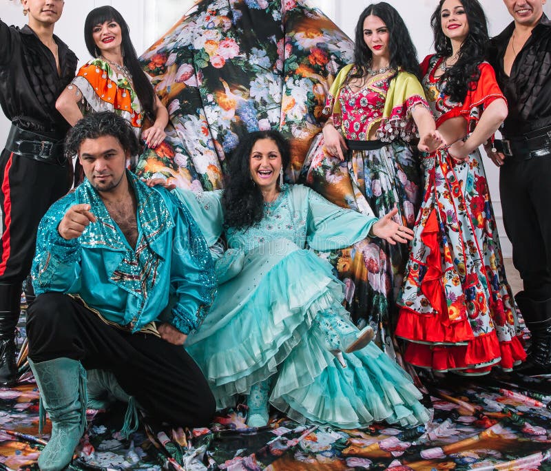 Fun Dance Band in the Gypsy Costumes Stock Image - Image of leisure ...