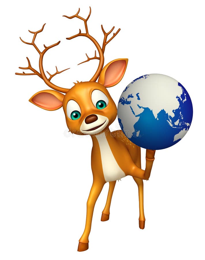Fun Deer cartoon character stock illustration. Illustration of ...