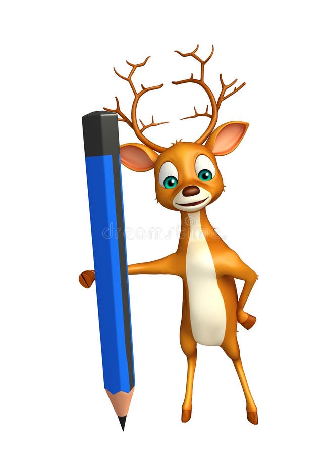 Fun Deer cartoon character stock illustration. Illustration of cottage ...