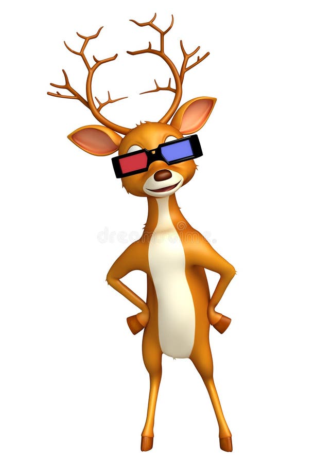 Fun Deer cartoon character stock illustration. Illustration of mammal ...