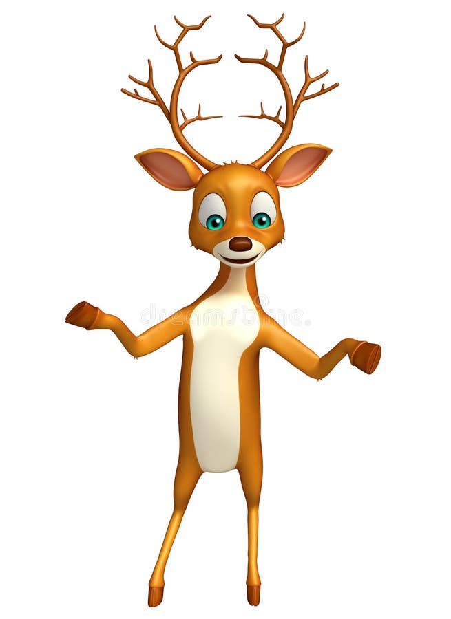 Fun Deer cartoon character stock illustration. Illustration of mammal ...