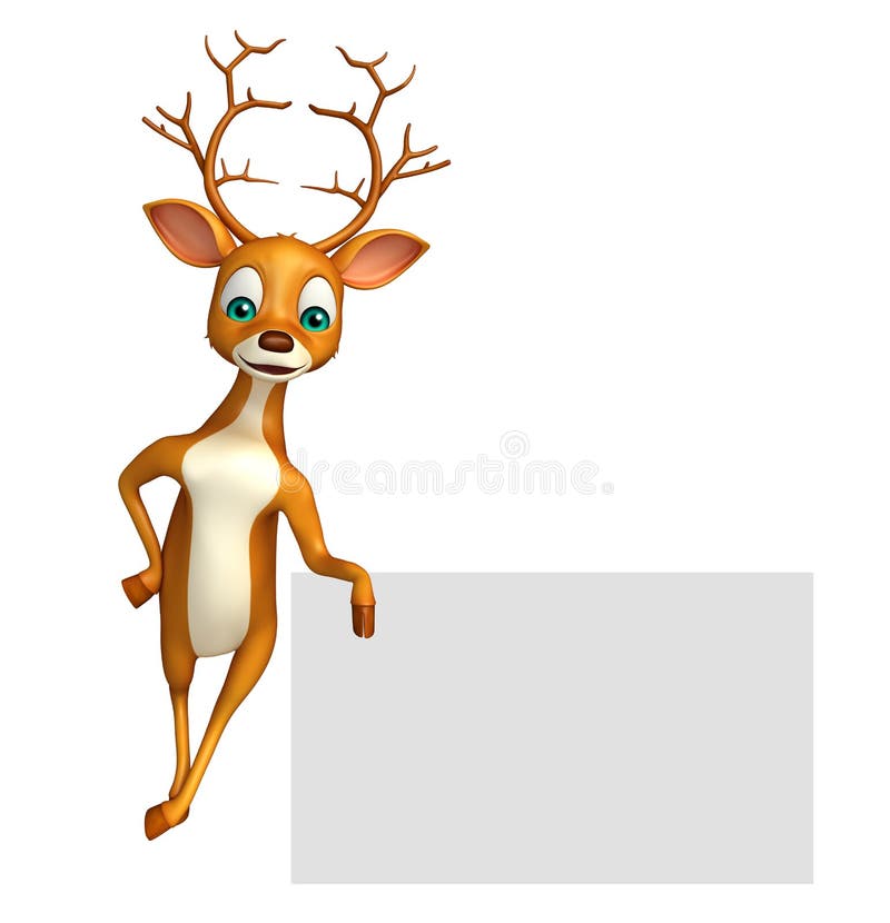 Fun Deer cartoon character stock illustration. Illustration of empty ...