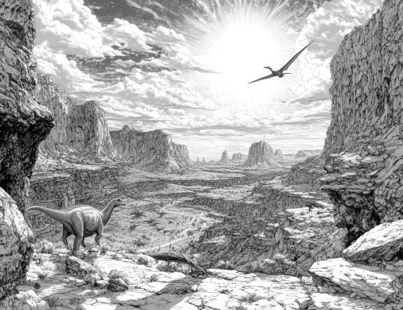 A Fun Dinosaur Coloring Page Designed for Easy Printing on an 8.5x11 ...