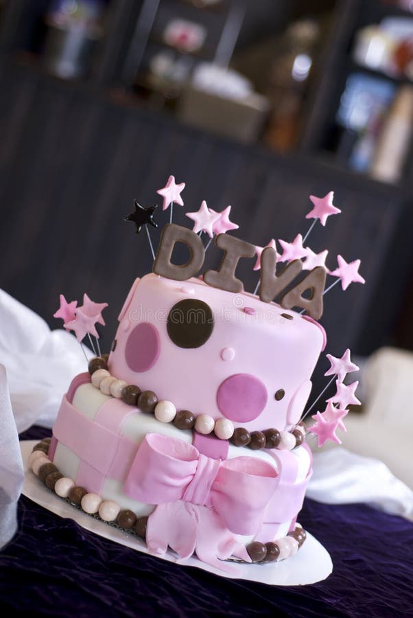 Fun Diva Cake in Bakery stock photo. Image of round, pink - 11349052