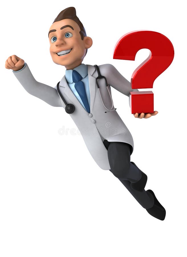 Doctor with a question stock illustration. Illustration of illness ...