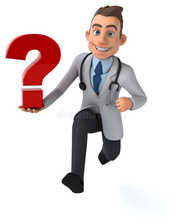 Doctor with a question stock illustration. Illustration of illness ...