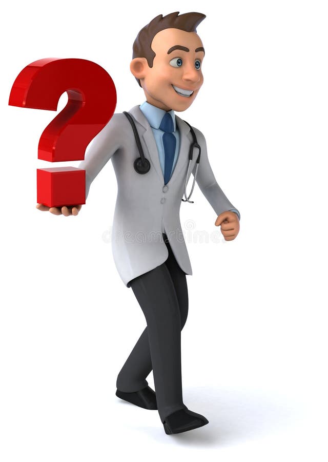 Doctor with a question stock illustration. Illustration of illness ...