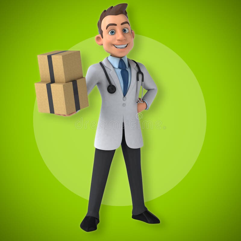 Fun doctor stock illustration. Illustration of cartoon - 73943622