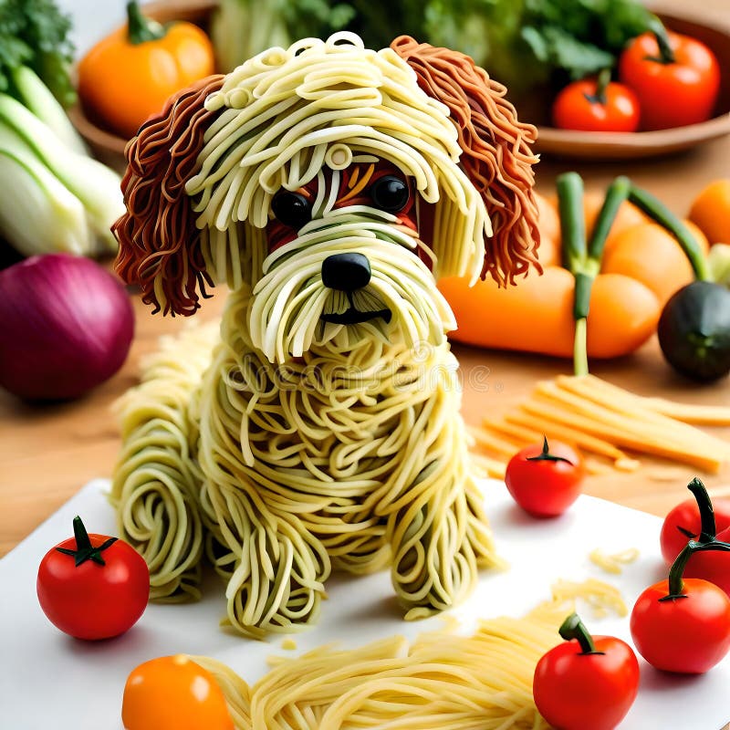 Dog Created with Spaghetti - Ai Generated Image Stock Illustration ...