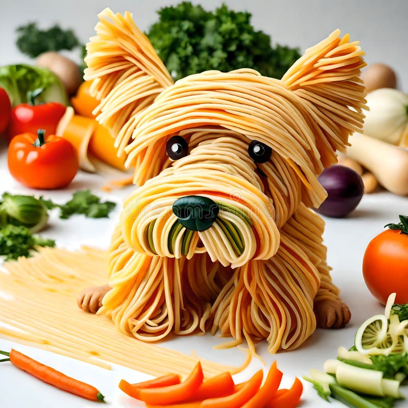 Dog Created with Spaghetti - Ai Generated Image Stock Illustration ...