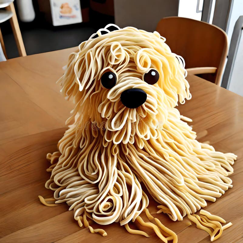 Dog Created with Spaghetti - Ai Generated Image Stock Illustration ...