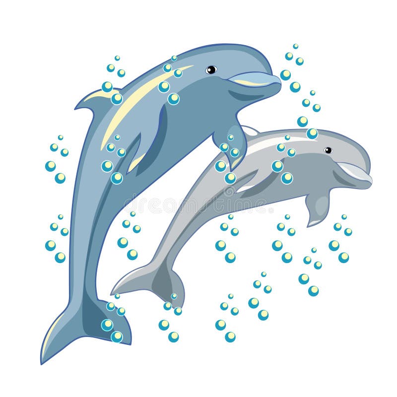 Fun the Dolphin is Smiling. Vector Illustration Stock Vector ...