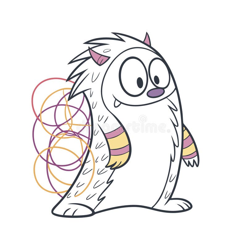 Fun Doodle of a Scribble Monster Character Stock Vector - Illustration ...