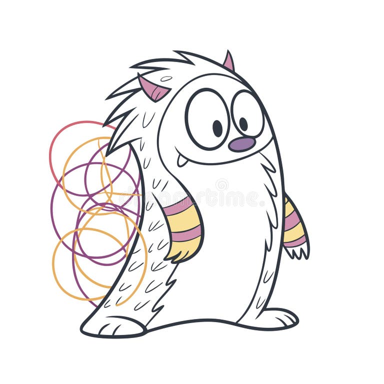 Fun Doodle of a Scribble Monster Character Stock Vector - Illustration ...