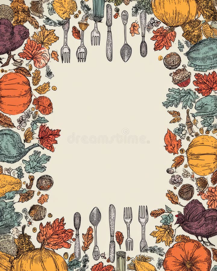 Thanksgiving Menu stock vector. Illustration of food - 56318489