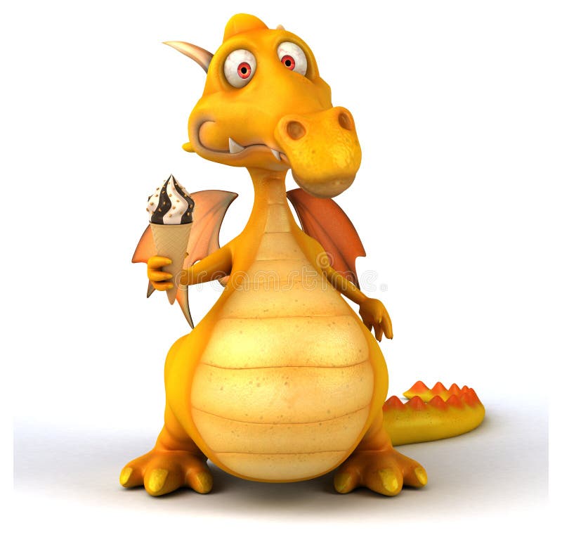 Fun dragon stock illustration. Illustration of fire, cartoon - 56015465