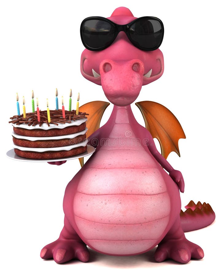 Fun Dragon - 3D Illustration Stock Illustration - Illustration of party ...