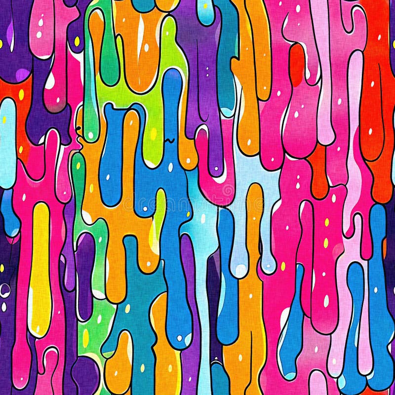Fun Dripping Paint Effect Digital Pattern with Whimsical Ink Splodge ...