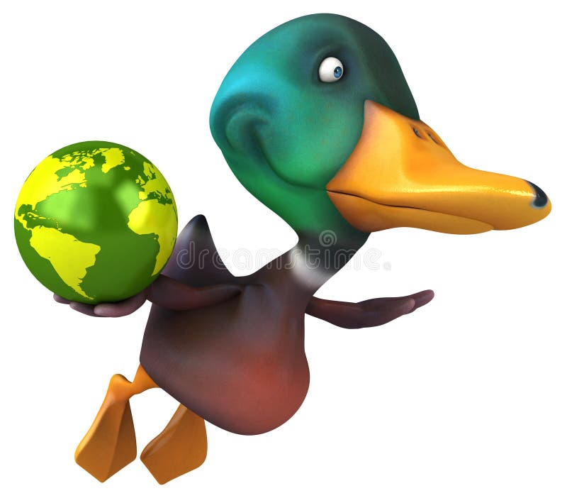 Fun duck - 3D Illustration stock illustration. Illustration of orange ...