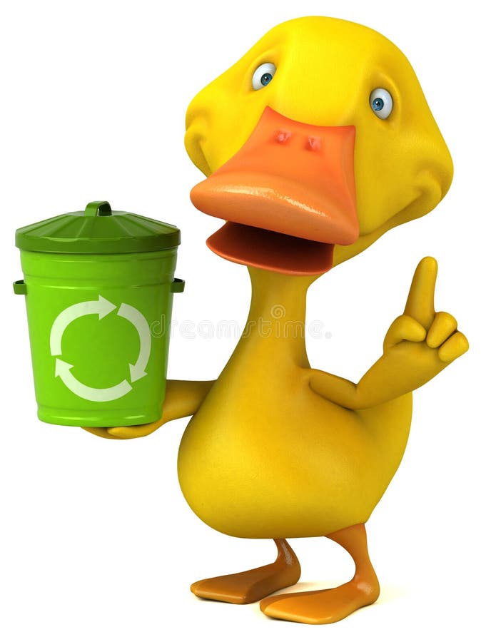 Fun duck - 3D Illustration stock illustration. Illustration of recycle ...