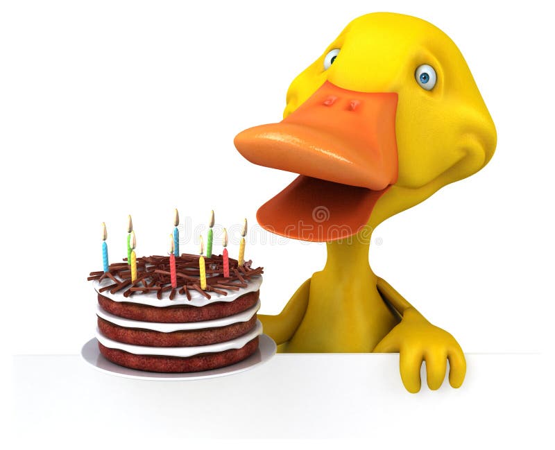 Fun duck - 3D Illustration stock illustration. Illustration of bird ...