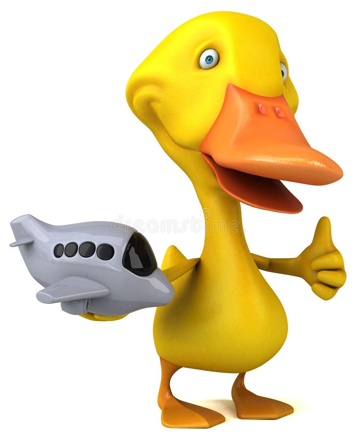 Fun duck - 3D Illustration stock illustration. Illustration of orange ...