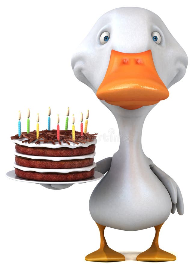 Fun duck - 3D Illustration stock illustration. Illustration of avian ...