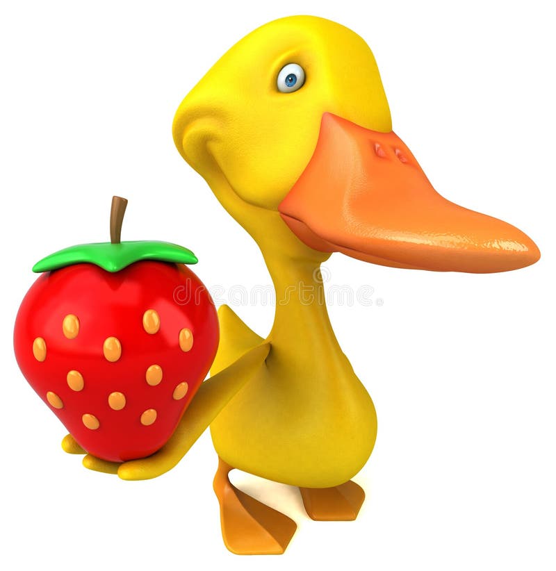 Fun duck - 3D Illustration stock illustration. Illustration of cartoon ...