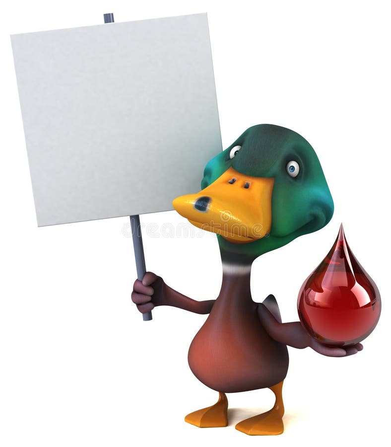 Fun duck - 3D Illustration stock illustration. Illustration of nature ...