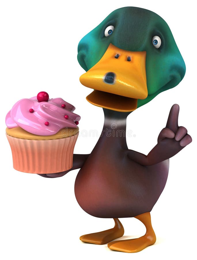 Fun duck - 3D Illustration stock illustration. Illustration of quack ...